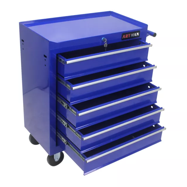 5 Drawers Rolling Tool Box Cart Tool Chest Tool Storage Cabinet W 4