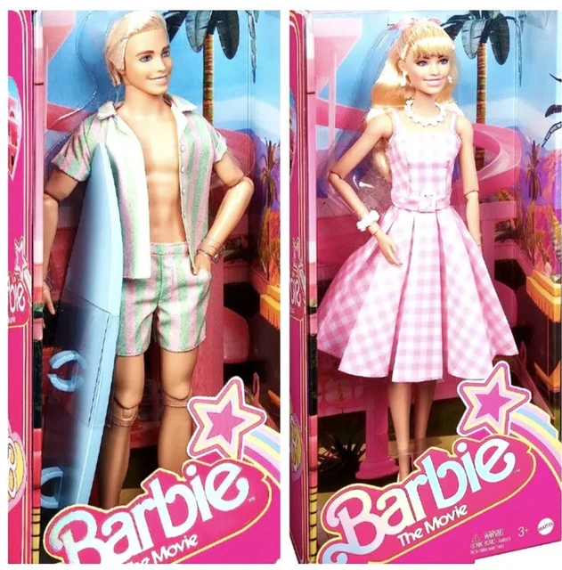 BARBIE MOVIE MARGOT Robbie Barbie en robe rose Gingham & planche de ...