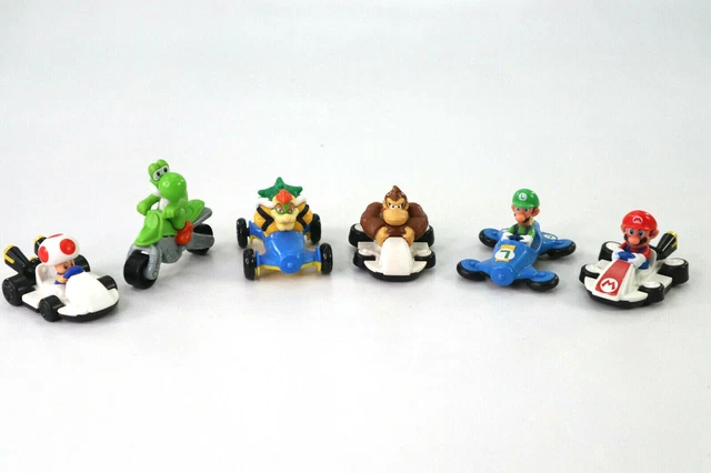 MCDONALDS LOT OF 6 Mario Kart Race Cars 3" Donkey Kong Mario Toad ...