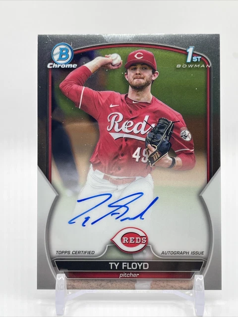 TY FLOYD 1ER Bowman Auto 2023 Bowman Draft Chrome Prospect Reds CDA-TF ...