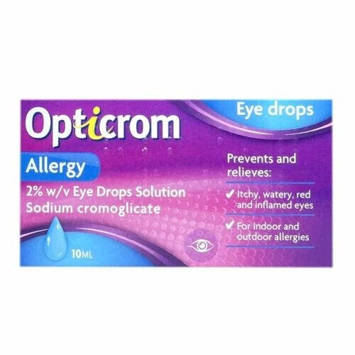 GOUTTES OCULAIRES OPTICROM Rhume Des Foins 10 Ml Cromoglicate De Sodium ...