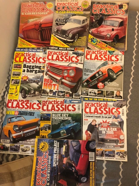 10 LOT80S-90S PRACTICAL CLASSICS RESTORATION CAR MAGAZINES SPITFIRE ...