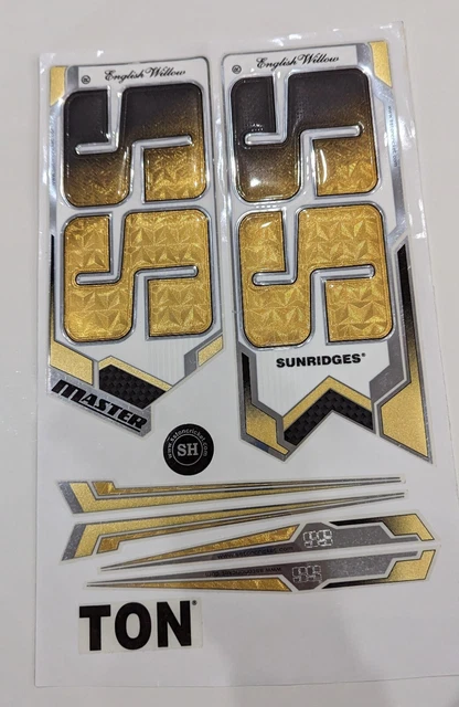 GENUINE! 2024 SS TON Metallic GOLD Master Cricket Bat Stickers + Au ...