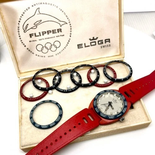 ELOGA FLIPPER OLYMPIC 17 Gioielli Incabloc Avvolgimento Svizzera Taglia ...