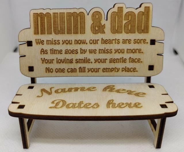 REMEMBRANCE GIFTS IN loving memory plaque bench mum dad £6.45 - PicClick UK