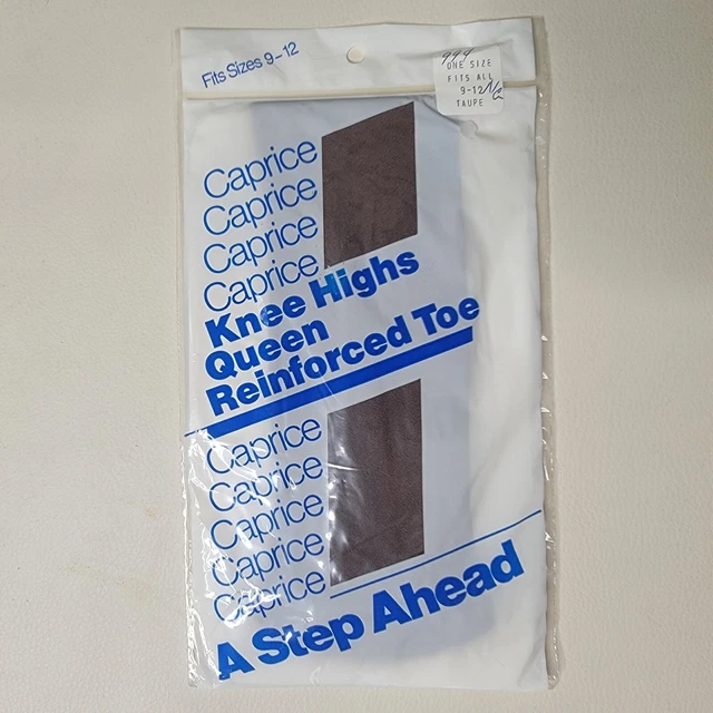 VINTAGE A STEP Ahead Caprice Knee High Queen Reinforced Toe Hosiery, Sz ...