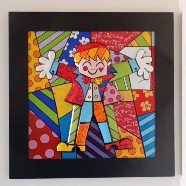 ROMERO BRITTO HUGO Tooo Goebel dsigniert Mischtechnik auf Brett ...
