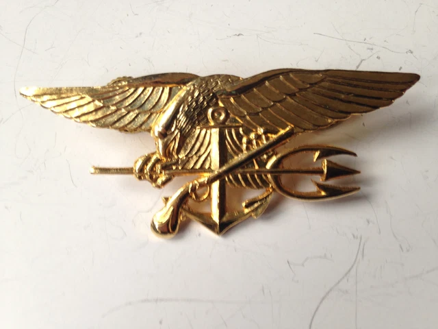 INSIGNE MILITAIRE USA Navy Seal Dore Made Rfa Forces Speciales Nageur ...