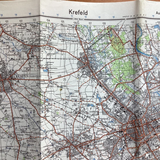 BRITISH ARMY OF The Rhine (Baor)/German Military Map Of Krefeld ...