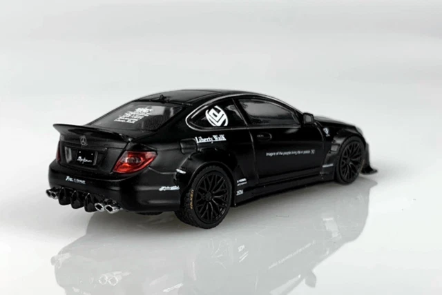 1/64 KJ MINIATURES LBWK Mercedes-Benz C63 Coupé Noir Mat moulé sous ...