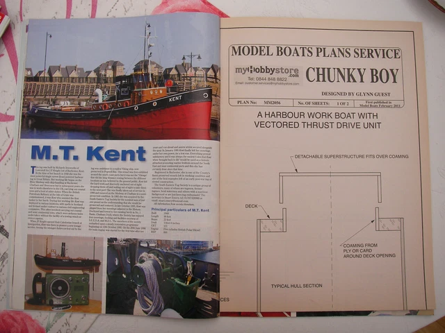MODEL BOAT PLANS Chunky Boy a semi scale model & orig mag Feb 2011 £7. ...