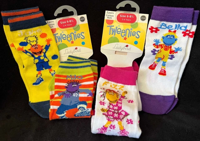 BBC OFFICIAL MERCHANDISE Tweenies, Socks! Featuring Bella, Fizz, Jake ...
