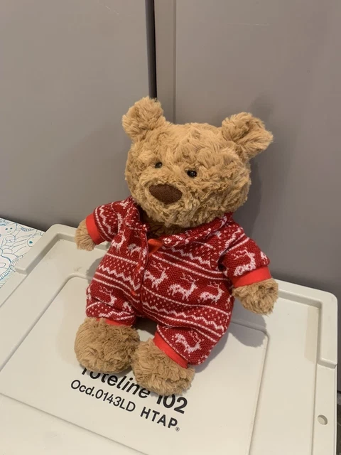 JELLYCAT BARTHOLOMEW BEAR Winter Pyjamas - 8in Retired Christmas Gift ...