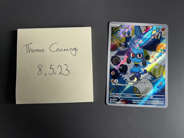 PokÉmon Tcg Riolu Scarlet And Violet Base Set 215 198 Holo Illustration