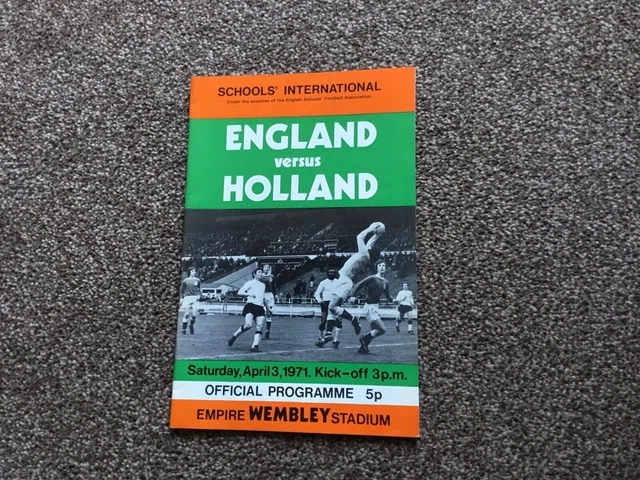 ENGLAND V HOLLAND Schools International 3-April-1971 £1.99 - PicClick UK