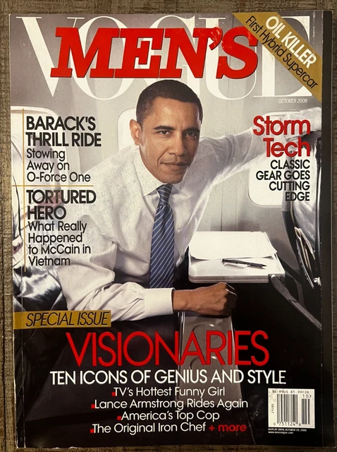 OCTOBER 2008 MEN'S Vogue Magazine Barack Obama John McCain £4.44 - PicClick UK