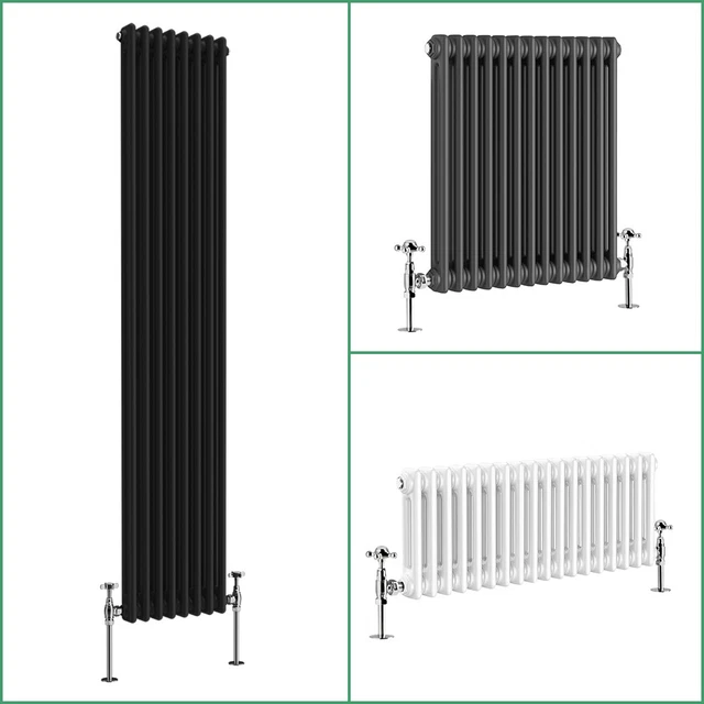 TRADITIONAL 2 COLUMN Horizontal Vertical Radiator Cast Iron Style ...