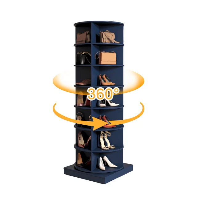 7-TIER ROTATING SHOE Rack Tower, 360° Spinning Shoe Display Closet ...
