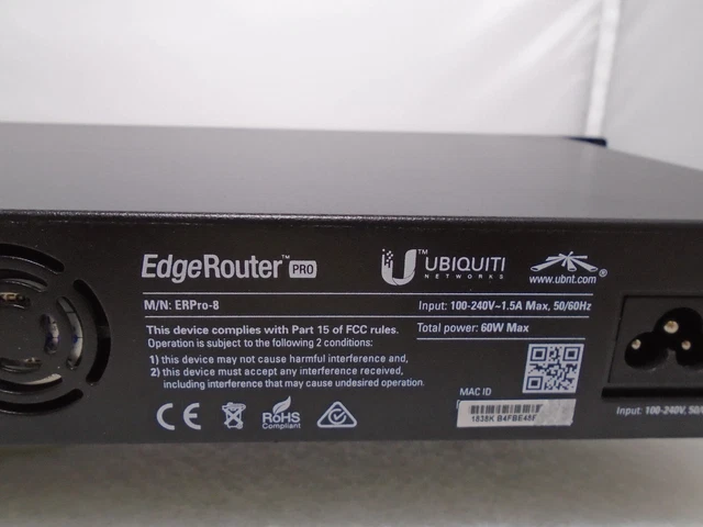 UBIQUITI ERPRO-8 EDGEROUTER Pro 6-Port Broadband Router ,2 x Combo RJ45 ...