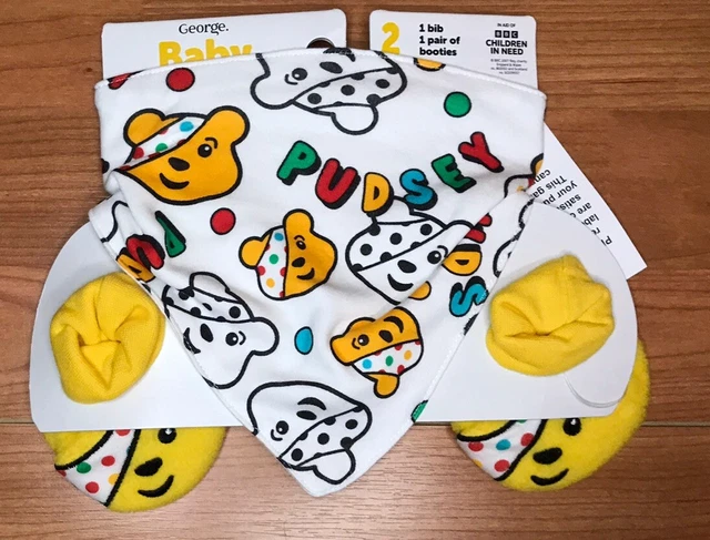 BBC CHILDREN IN Need - Pudsey - Pudsey Bear's Face On A Dribble Bib ...