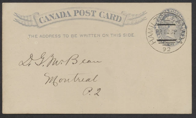 1892 HAMILTON SQUARED Circle Precursor MR 12 6P 92 On Victoria PSC Nice ...