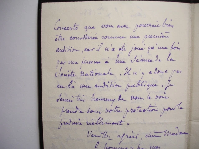 AUTOGRAPHE THÉODORE DUBOIS Aben-Hamet Roger-Miclos Concerto piano ...