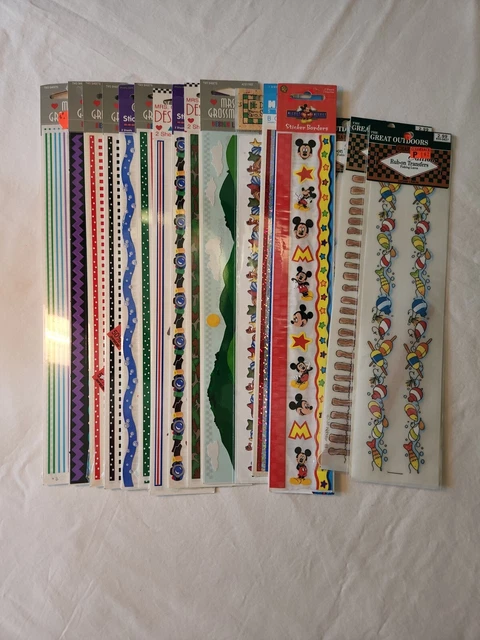 VINTAGE NOS SEALED Design Lines Border Stickers Lot 16 pkg Multi Brands ...