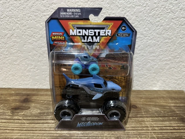 MONSTER JAM TRUCK MEGALODON + BONUS MINI 1:64 1:87 RARE 2024 EUR 17,14 ...