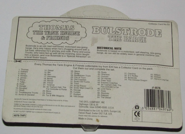 ERTL THOMAS THE Tank Engine & Friends Bulstrode boat sealed on original ...