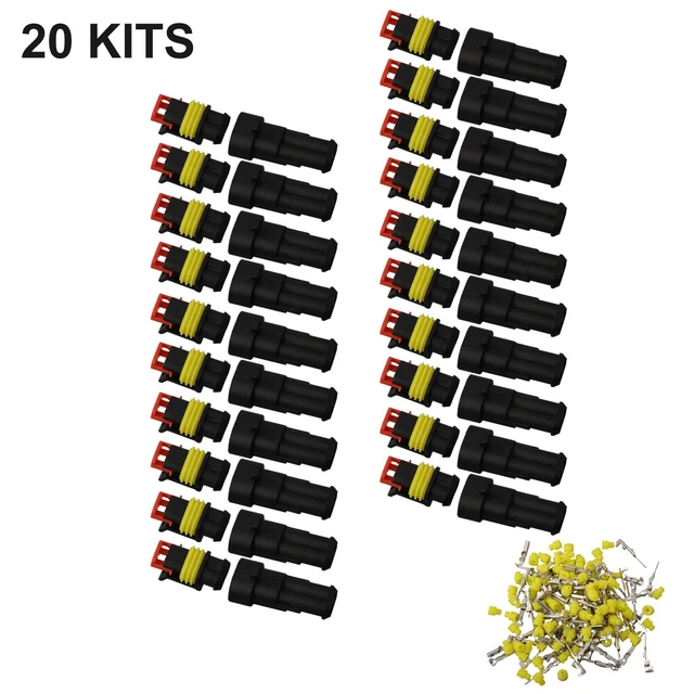 20X VOITURE CAMION Fil Electrique 2-Pin Voie Scellé Connecteur Prise de Rechange EUR 22,69 ...