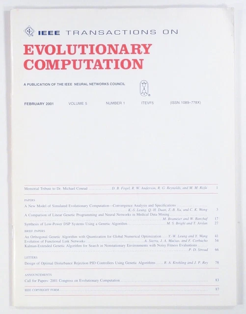 2001 Feb Ieee Evolutionary Computation Engineering Design Genetic