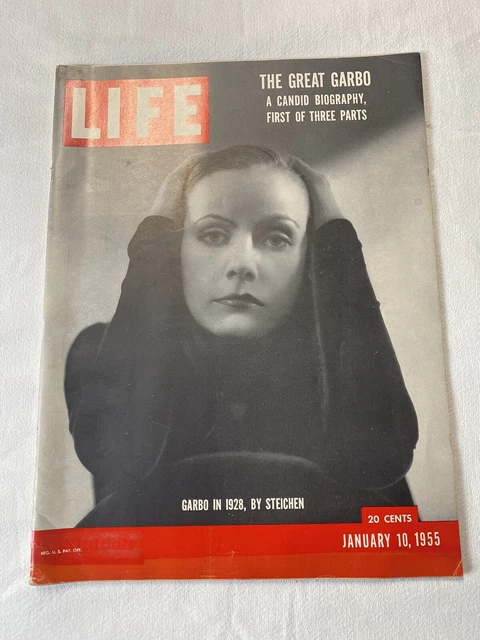 LIFE MAGAZINE JANUARY 10 1955 The Great Greta Garbo / Great Ads £7.93 ...