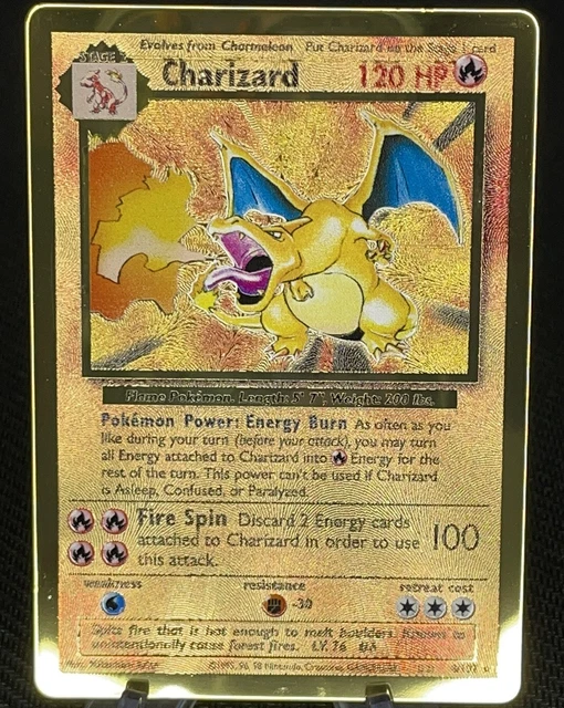 CARTA POKEMON CHARIZARD 4/102 Celebrations UPC Ultra Oro Metallo Quasi ...