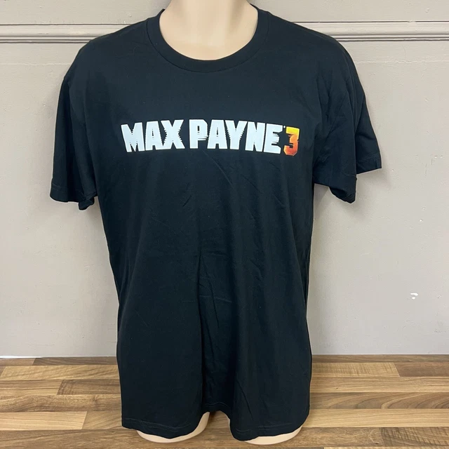 MAX PAYNE 3 Black Rockstar Games Official Logo T-Shirt Size L Large VGC ...