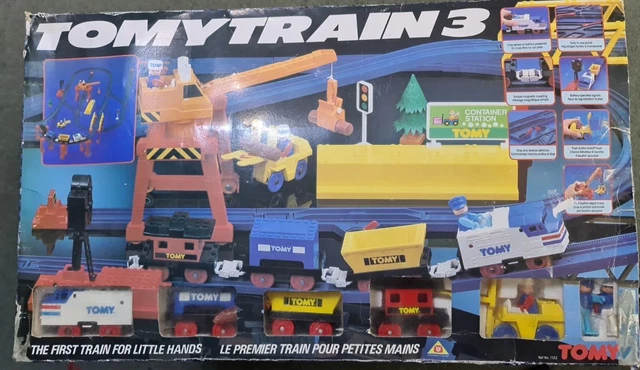 VINTAGE TOMY TRAIN 3 Freight Station Train Set Track Figures Track ...