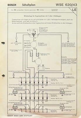 SCHEMA ELETTRICO BOSCH frecce per trattore con rimorchi 1961 EUR 2,00 ...