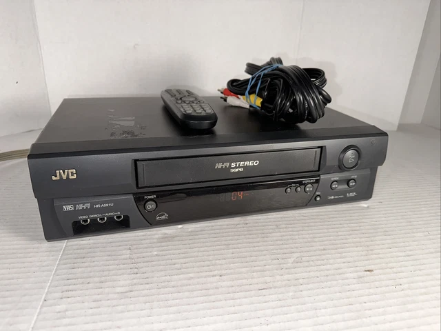 JVC VCR PLAYER VHS Recorder 4-Head Hi-Fi with remote & av cables $74.99 ...