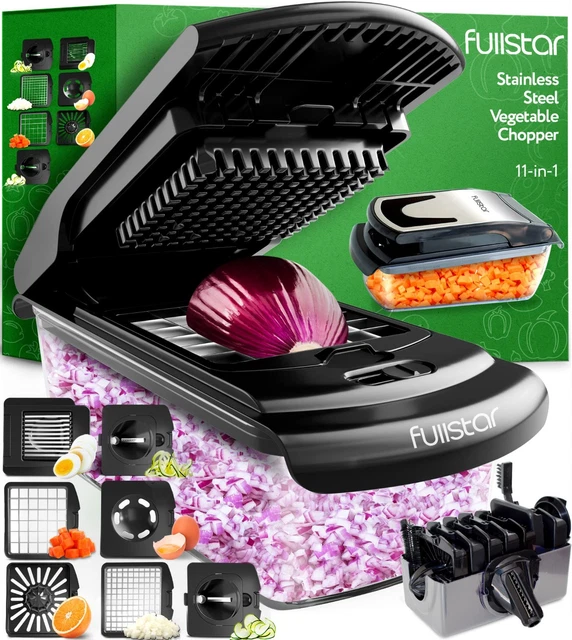 FULLSTAR PRO 7 in 1 Vegetable Chopper Spiraliser Dicer Stainless Steel ...