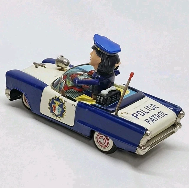 1958 OLDSMOBILE 🚀88 💥WORKING 🔋-Op POLICE🚔PATROL 🆒️👀 Tin Litho ICHIKO ...