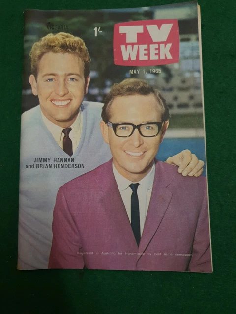 1965 VICTORIAN TV Week magazine, Jimmy Hannah and Brian Henderson, May ...
