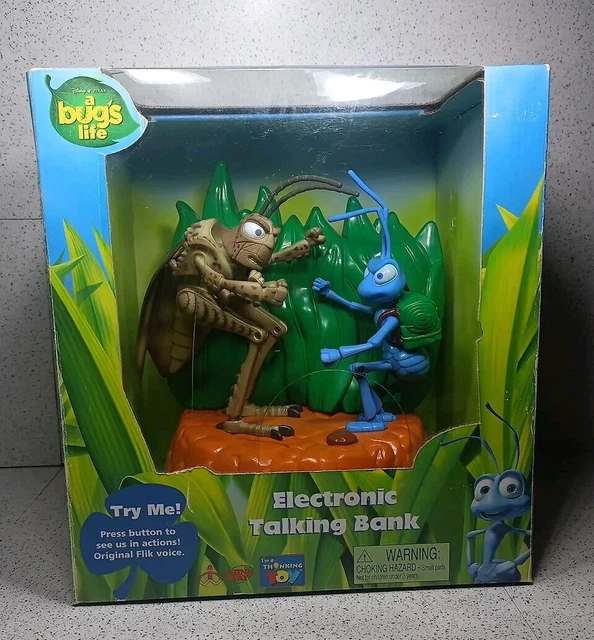 DISNEY PIXAR A Bug's Life Electronic Talking Money Box Flik and Hopper ...