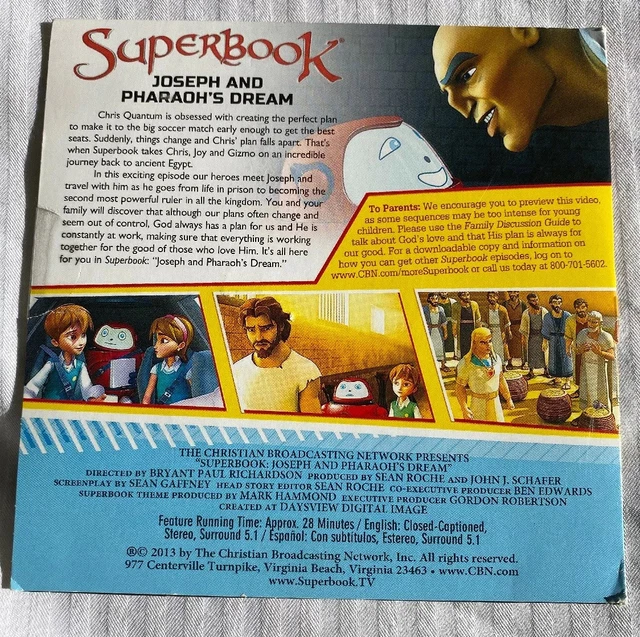 SUPERBOOK SEASON 2 Joseph and Pharaoh’s Dream DVD Chris, Joy and Gizmo ...