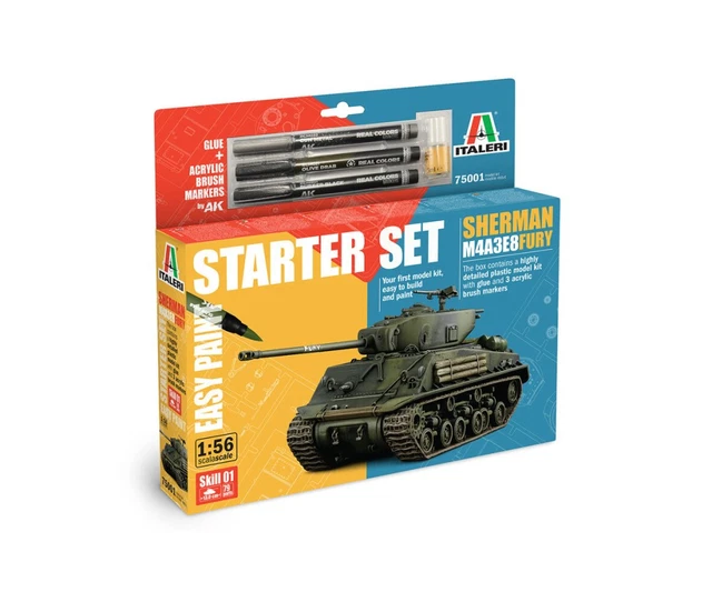 ITALERI 75001 - 1:56 M4A3E8 Sherman Fury Model Set - Neu EUR 23,99 ...