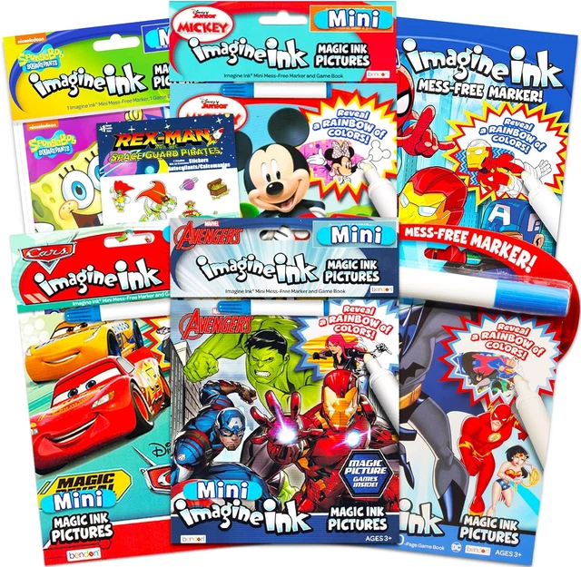 IMAGINE INK COLORING Book Assorted Set for Boys with Stickers (Bundle ...
