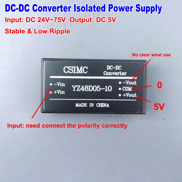 DC-DC BUCK ISOLATED Converter 24V~72V 48V to 5V Step Down Power Supply ...
