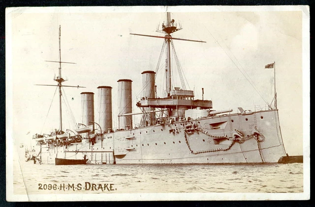 HMS &DRAKE& ARMOURED Cruiser. (Torpedoed & sunk 1917). 1903 RP EUR 2,92 ...