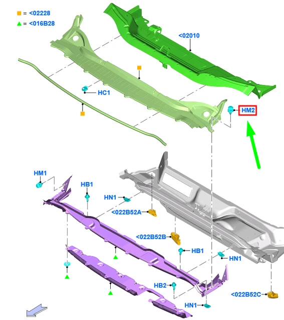 FORD EDGE MK2 Cowl Panel Vent Grille Pin 4862709 W712196-S300 NEW ...