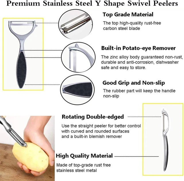 POTATO PEELERS VEGETABLE Peeler Premium Stainless Steel Y Shaped ...