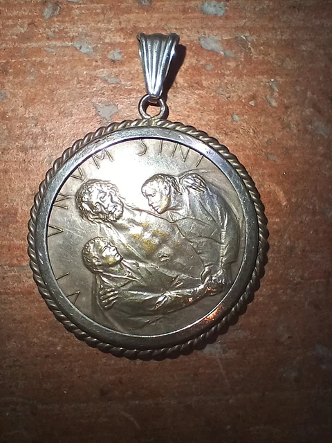 GEFASSTE MÜNZE VATIKAN Anhänger JUBILÄUMSMEDAILLE 1975 VT VNVM SINT Hl ...