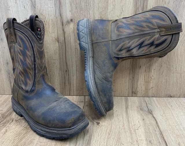 RED WING MENS Steel Toe Boots ASTM F 2413-18 Size 8 Leather PECOS ...